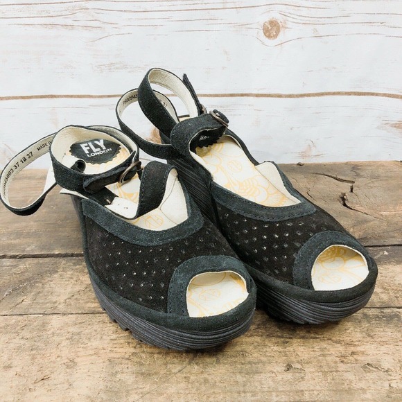 Fly London | Shoes | Fly London Wedge Platform Heels Size 37 6 Open Toe ...